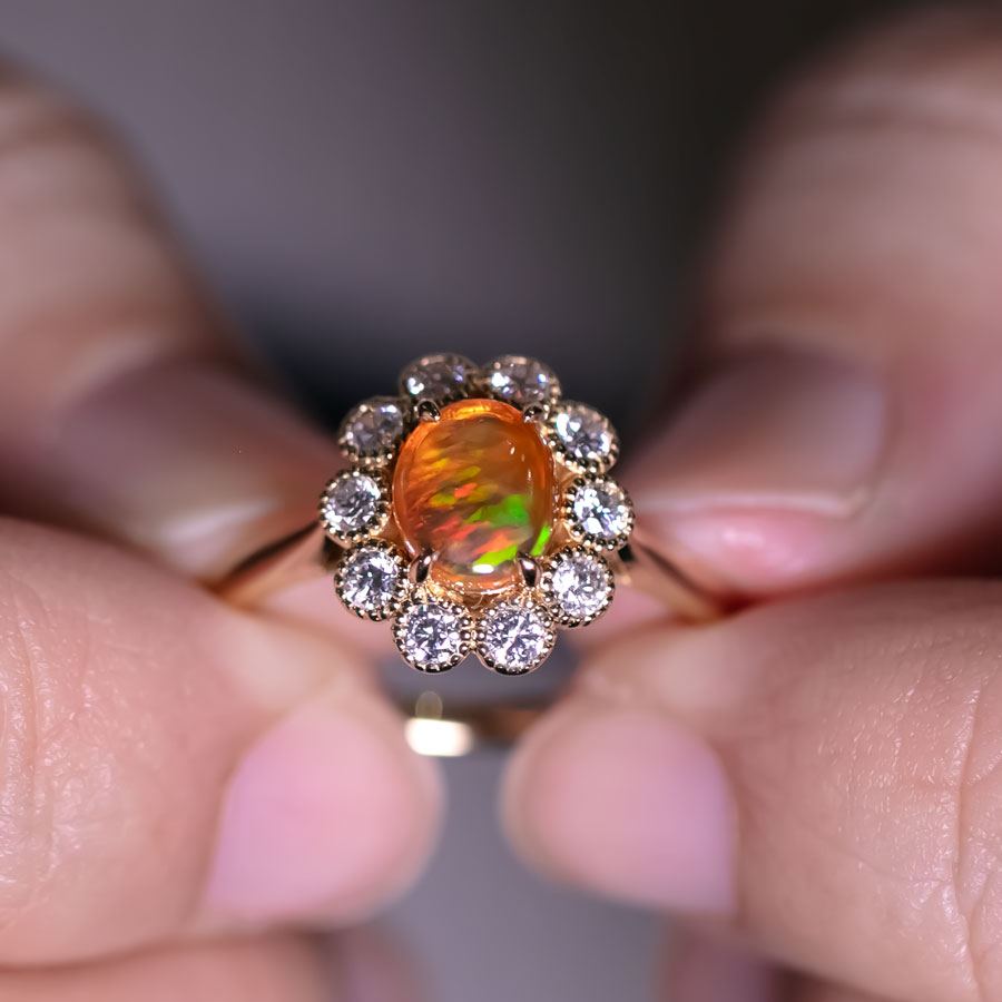 flame queen opal ring