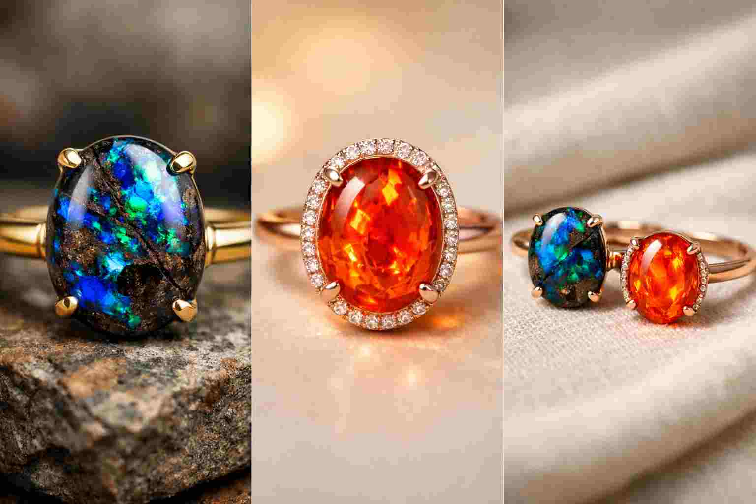 Boulder Opal vs Fire Opal: Choosing the Right Opal for Your Dream Ring ...
