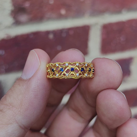 Diamond Geometric Engagement Rings 18K Yellow Gold Ring | The Wind